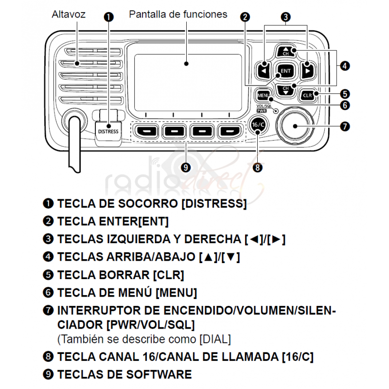 Emisora de banda marina IC-M330GE de Icom