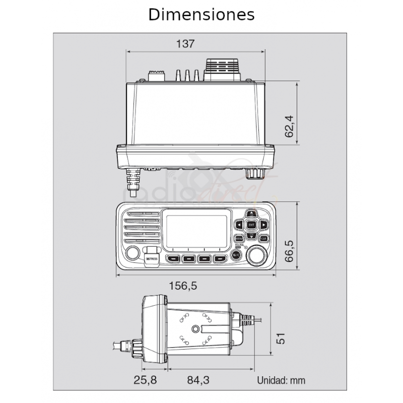 Emisora de banda marina IC-M330GE de Icom