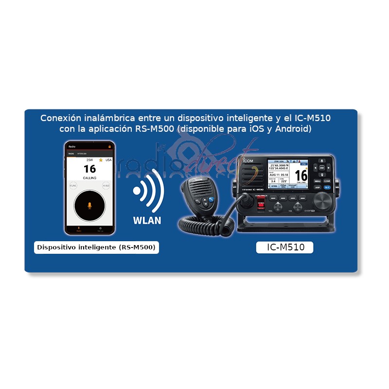 Emisora Icom IC-M510E de banda marina con DSC clase D y función WLAN