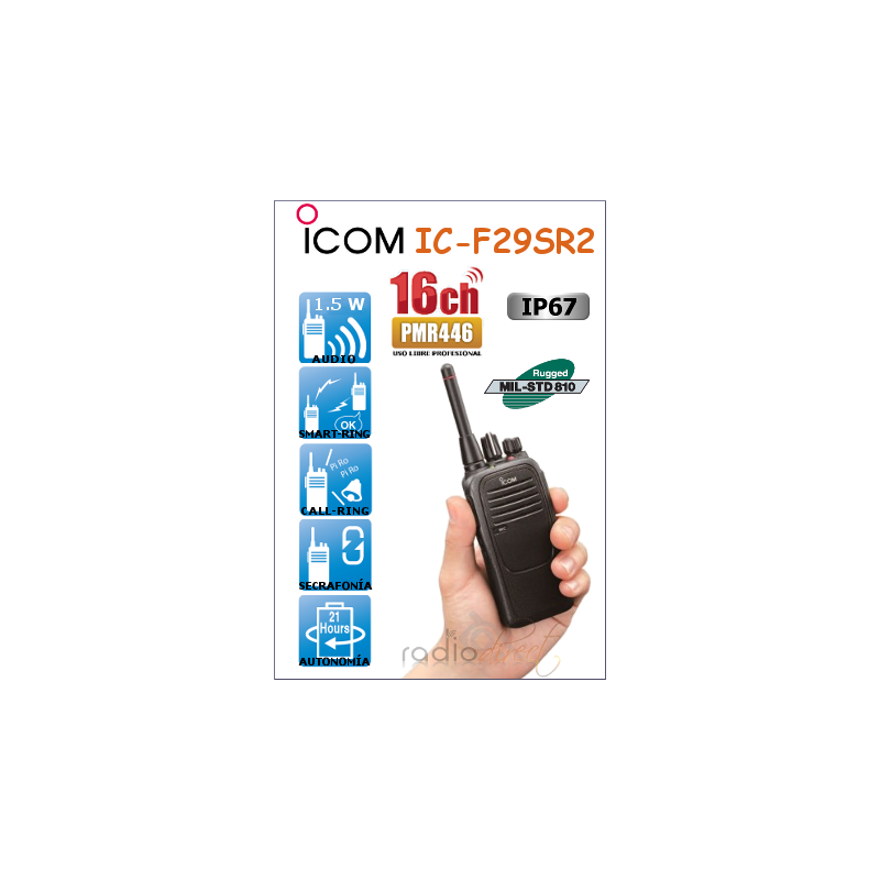 ICOM IC-F29SR2 Walkie PMR446 de uso libre, sin licencia